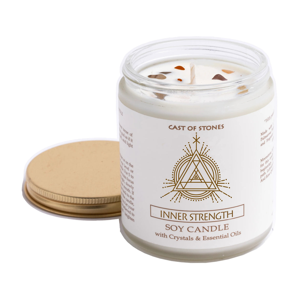 Inner Strength Candle with Crystals and Essential Oils | Cast of Stones