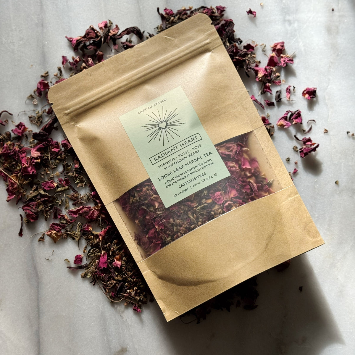 Radiant Heart Loose Leaf Herbal Tea - Refill Pouch | Cast of Stones